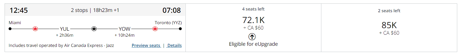 Air Canada eUpgrades - 10xTravel
